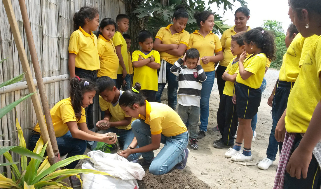 Los Algarrobos School Tree Planting Workshop - Planet Drum Foundation